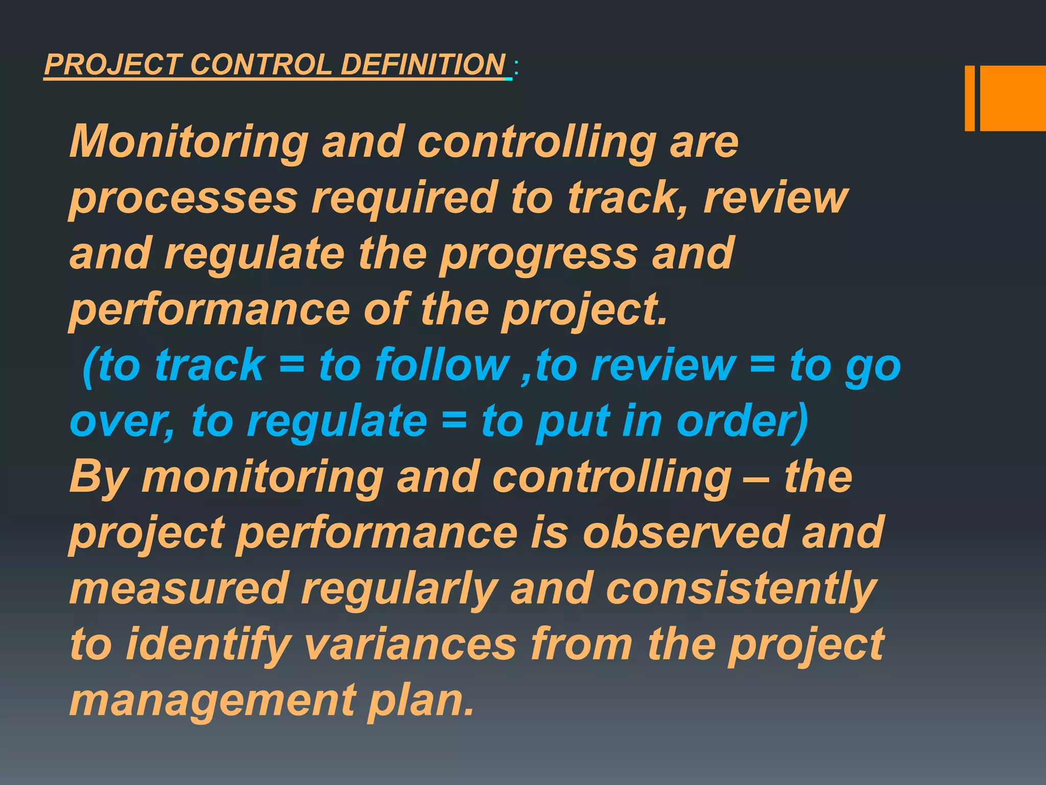 Project control & Monitoring | PPTX
