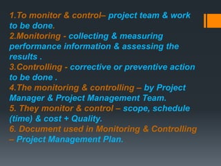Project control & Monitoring | PPTX