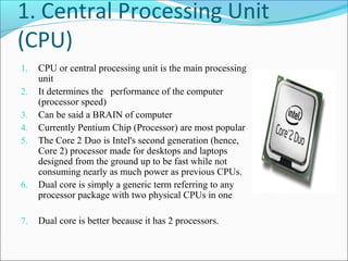 Cmp104 lec 3 component of computer | PPT