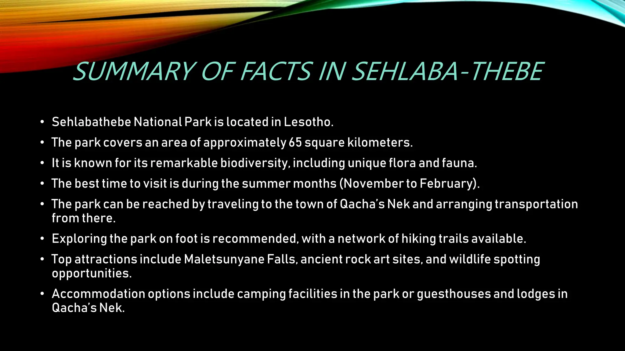 Overview of Lesotho 's natural beauty tourist attractions | PPTX