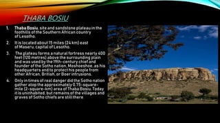 Overview of Lesotho 's natural beauty tourist attractions | PPTX