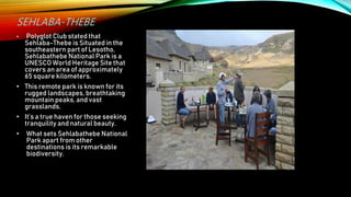 Overview of Lesotho 's natural beauty tourist attractions | PPTX