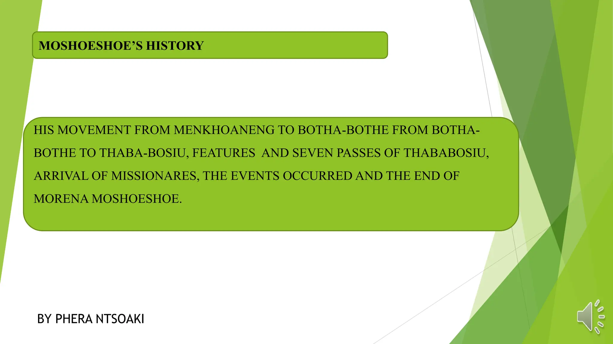 History of Morena Moshoeshoe birth death | PPTX