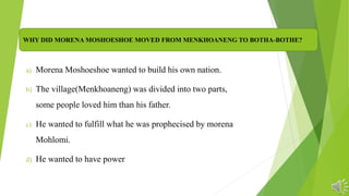 History of Morena Moshoeshoe birth death | PPTX