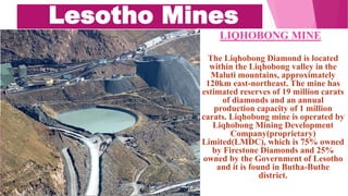 BIG DEVELOPMENTS IN LESOTHO(DAMS & MINES | PPTX