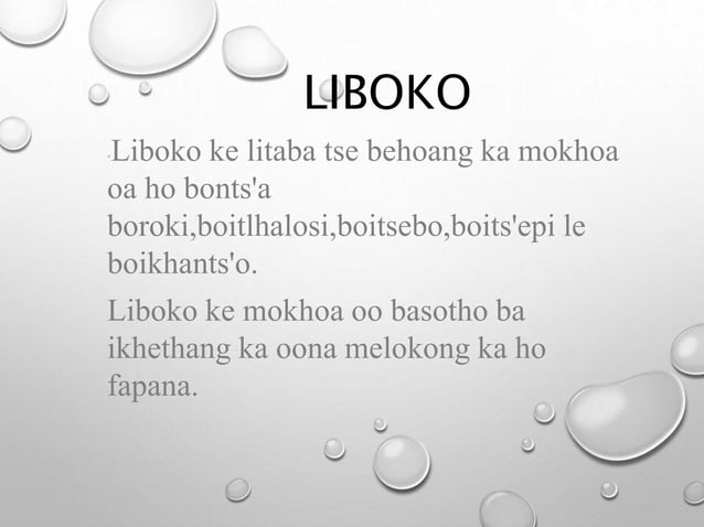 Liboko tsa Basotho | PPTX