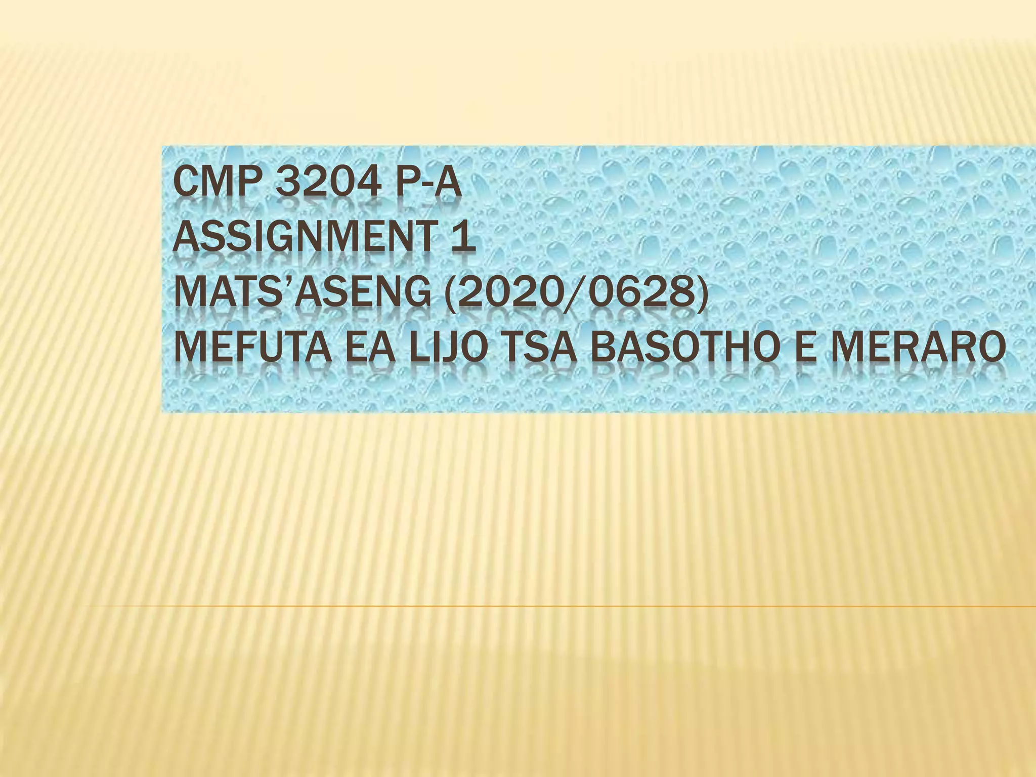 LIJO TSA BASOTHO | PPTX