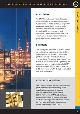 CMP Cable Glands - Industrial, Hazardous Area & High Voltage | PDF