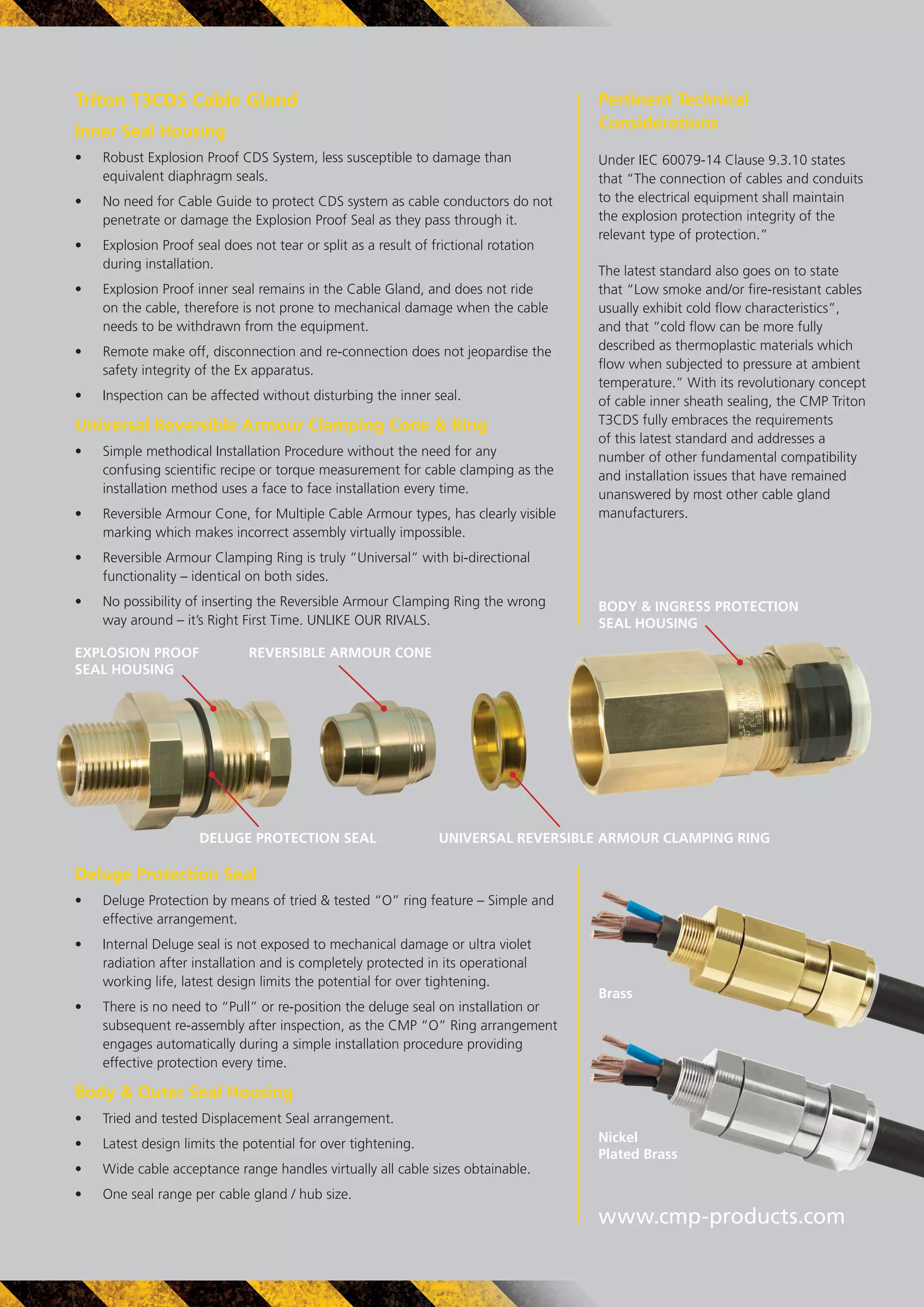 CMP Cable Glands - Triton T3CDS Deluge Proof Glands (ATEX) | PDF