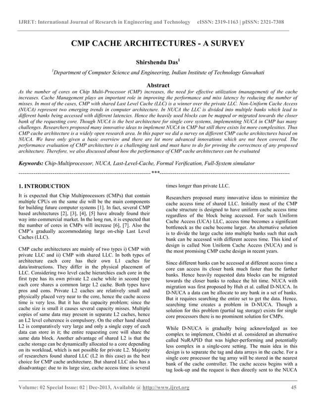 Cmp cache architectures a survey | PDF
