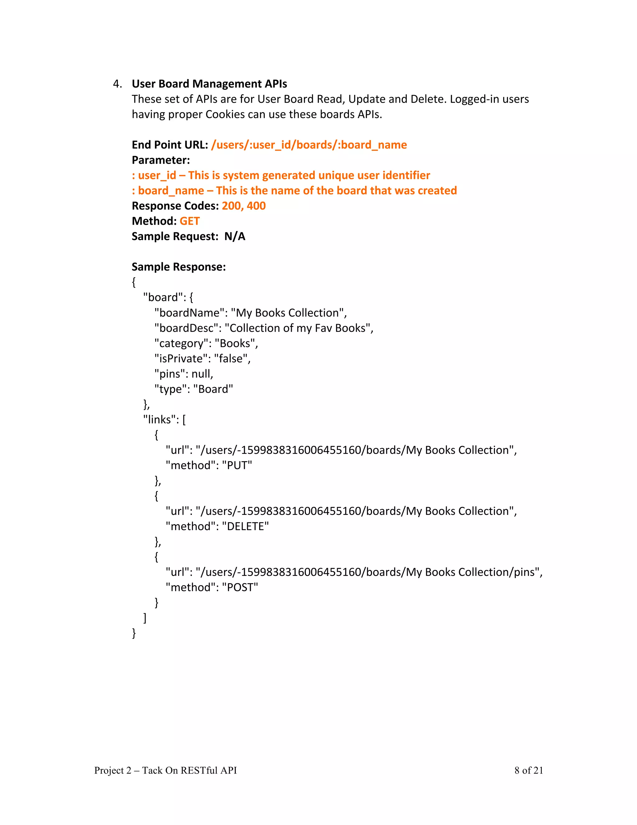 Tack On RESTful APIs - Pinterest Backend Simulation | PDF Tack On RESTful APIs - Pinterest Backend Simulation | PDF