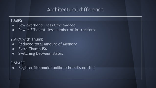 Comparison between RISC architectures: MIPS, ARM and SPARC | PPT