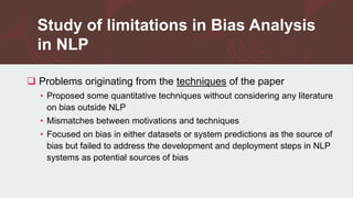 A Survey of ‘Bias’ in Natural Language Processing Systems | PPTX