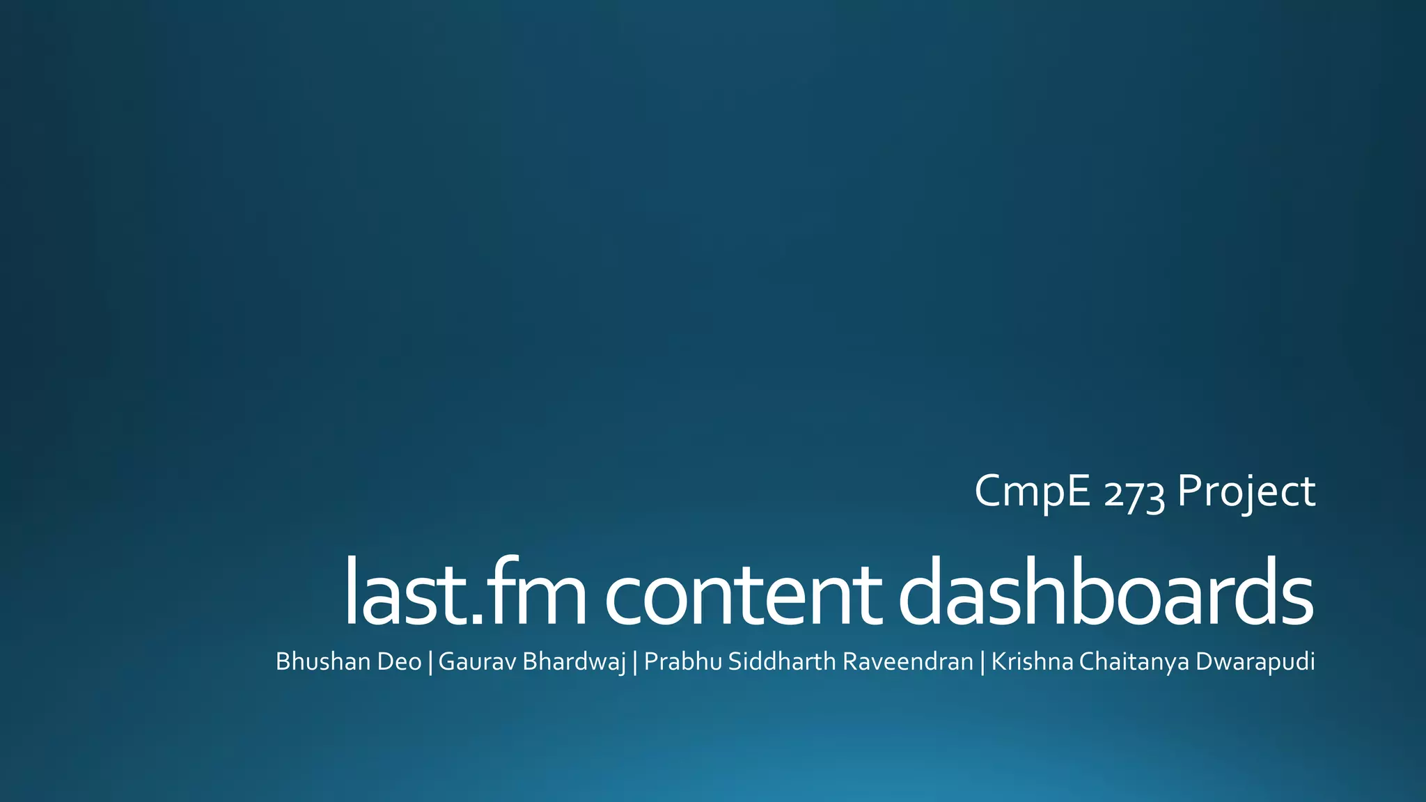 lastfm contentdashboards project description | PDF