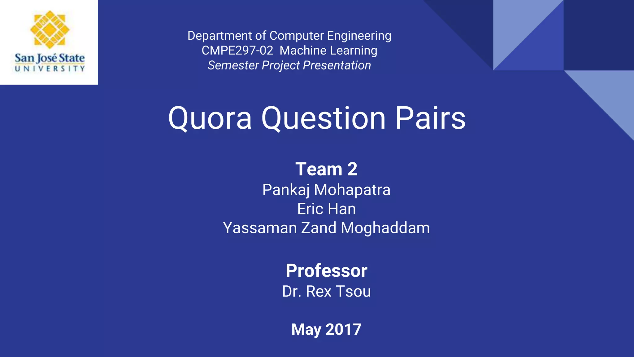 A Machine learning approach to classify a pair of sentence as duplicate ...