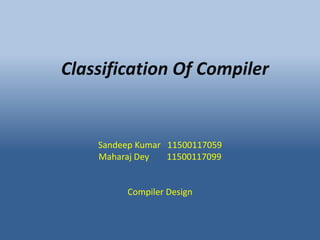 Classification of Compiler | PPTX
