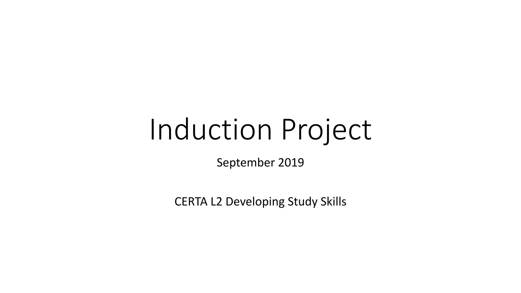 Cmp induction project 2019 student fom | PPT