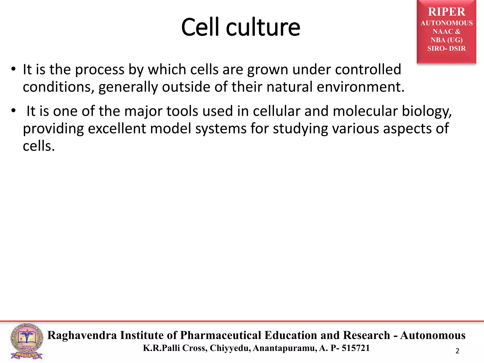 various types of cell culture | PPTX