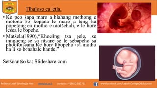KEMARO KA SESOTHO | PPTX