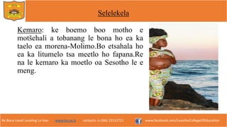 KEMARO KA SESOTHO | PPTX | Pregnancy | Reproductive Health