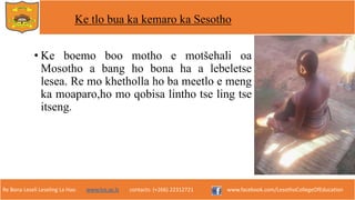 KEMARO KA SESOTHO | PPTX | Pregnancy | Reproductive Health