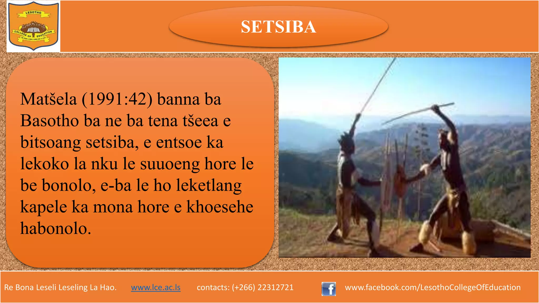 MEAPARO EA BASOTHO EA KHALE | PPTX