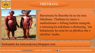 MEAPARO EA BASOTHO EA KHALE | PPTX