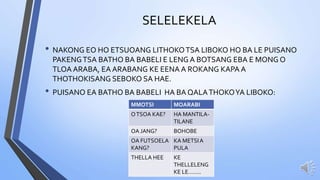 Liboko tsa Basotho- ka Zwakala Mahloko | PPTX