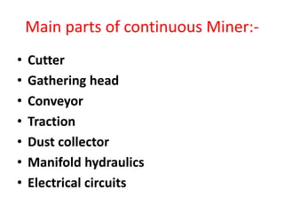 CONTINUOUS MINERS | PPTX