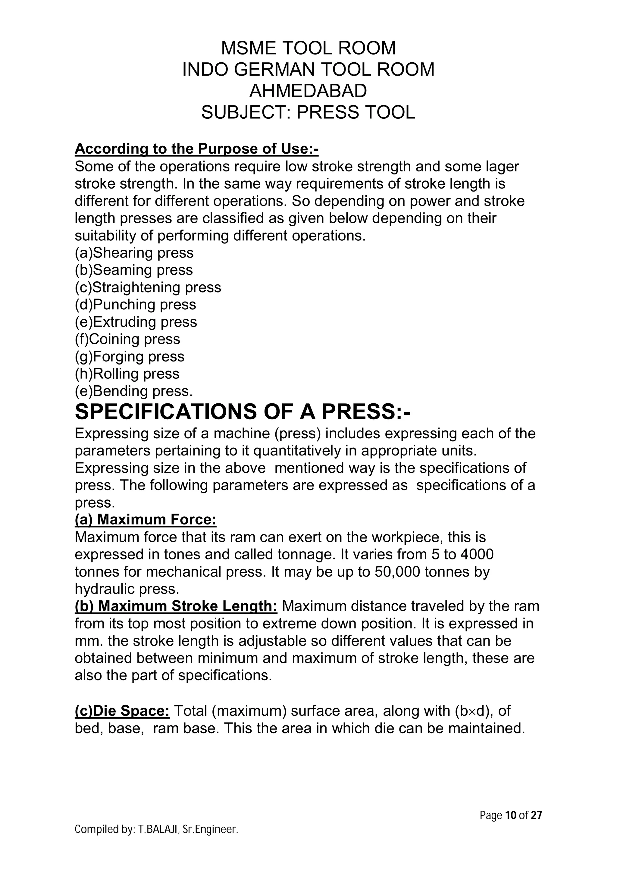 Type Of Non cutting Operations (Press Tool) | PDF