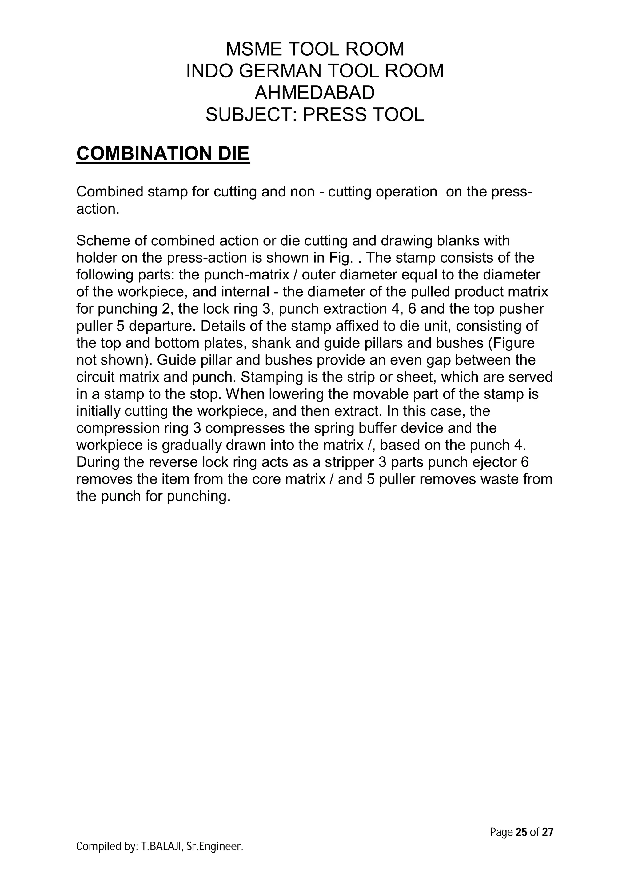 Type Of Non cutting Operations (Press Tool) | PDF