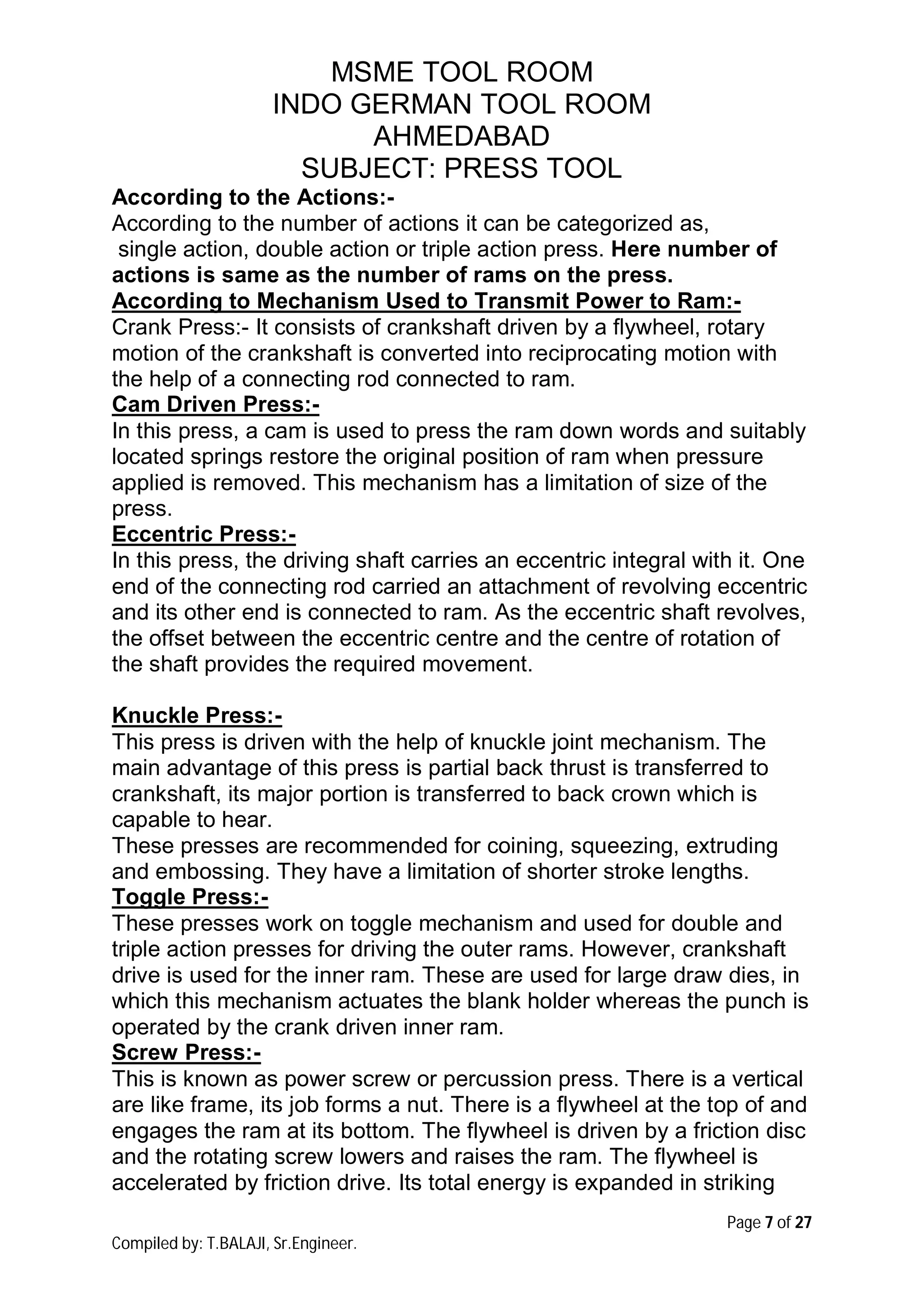 Type Of Non cutting Operations (Press Tool) | PDF