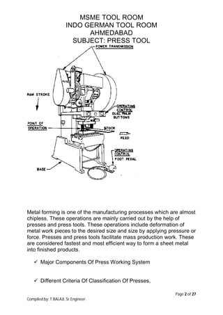 Type Of Non cutting Operations (Press Tool) | PDF