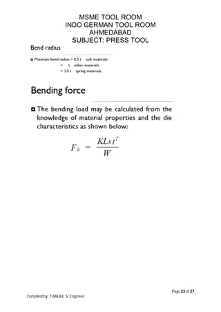 Type Of Non cutting Operations (Press Tool) | PDF