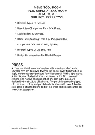 Type Of Non cutting Operations (Press Tool) | PDF