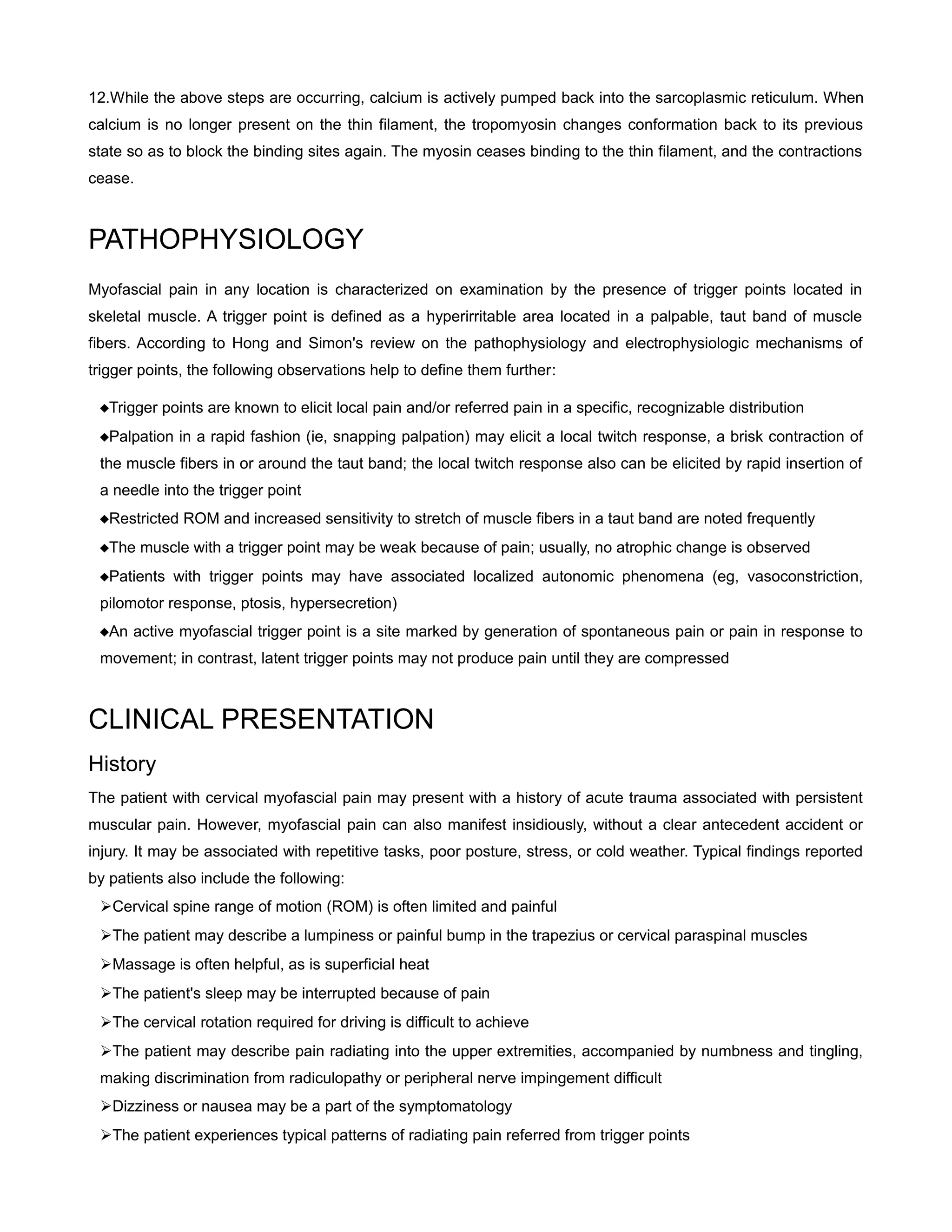 Chronic Myofascial Pain Syndrome- Final Case Presentation | PDF