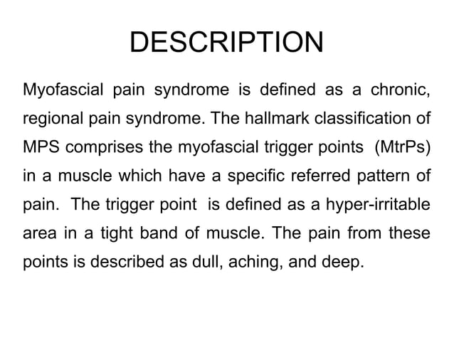 Myofascial Pain Syndrome | PPT