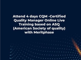 CMQ/OE Certification Course | PDF