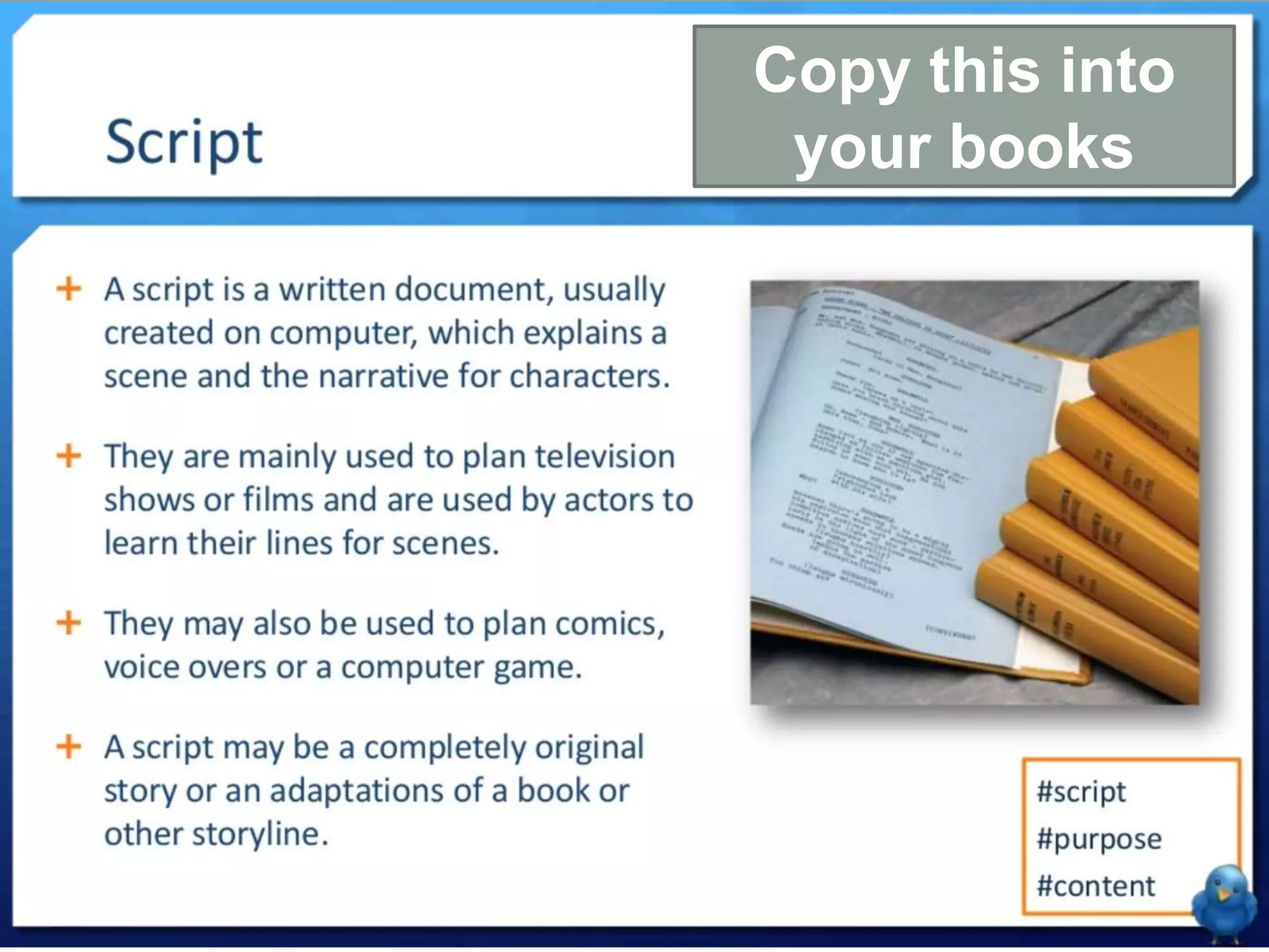 CM R081 lesson 7 storyboards and scripts | PPTX