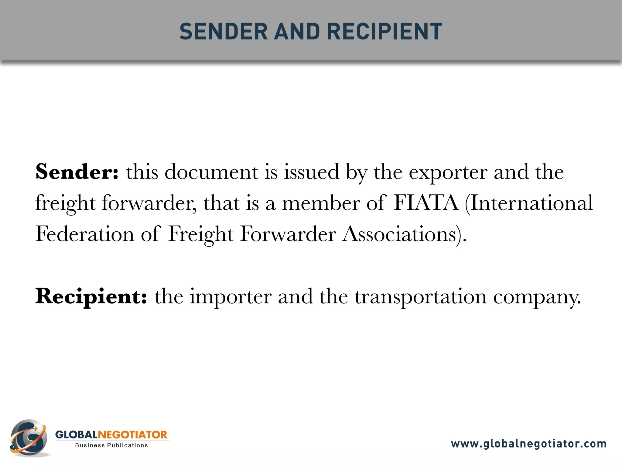 CMR CONSIGNMENT NOTE - Form and User Guide | PPT