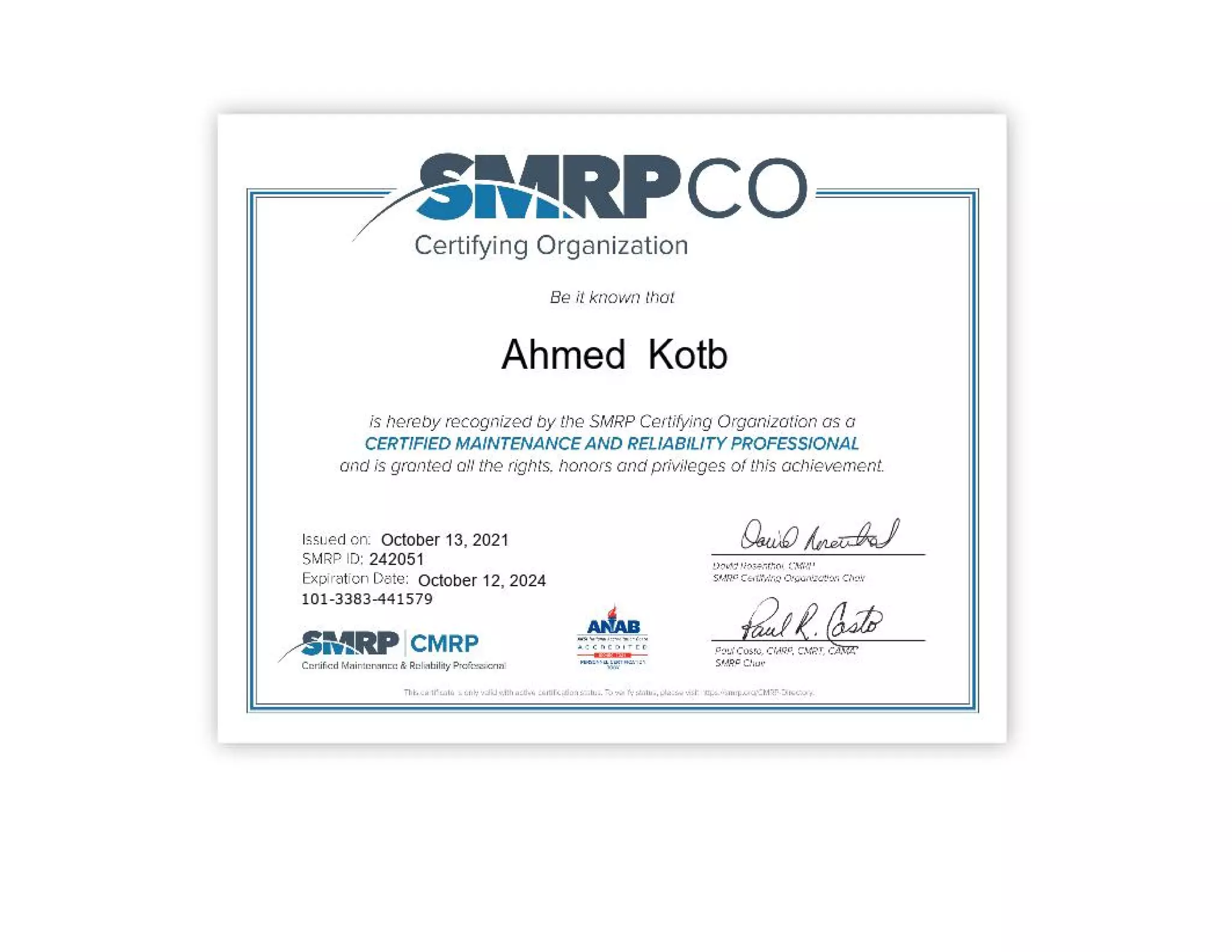 "Certified Maintenance and Reliability Professional CMRP" Certification ...
