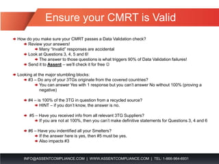 CMRT (Conflict Minerals Reporting Template) Data Validation | PPTX