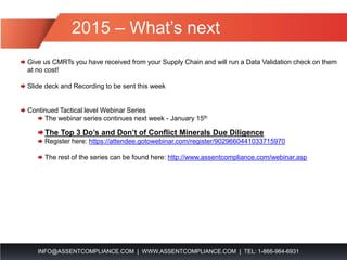CMRT (Conflict Minerals Reporting Template) Data Validation | PPTX