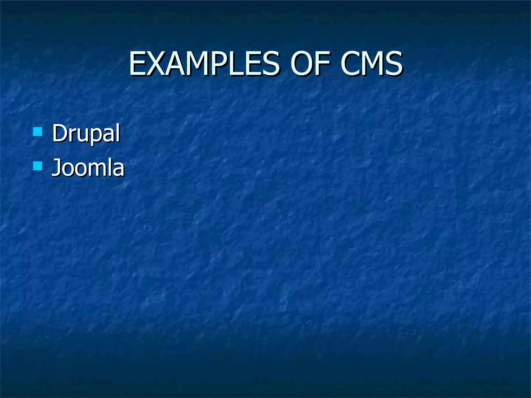 CMS (CONTENT MANAGEMENT SYSTEM) | PPT