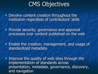 CMS (content management system) | PPT | Computing | Technology & Computing
