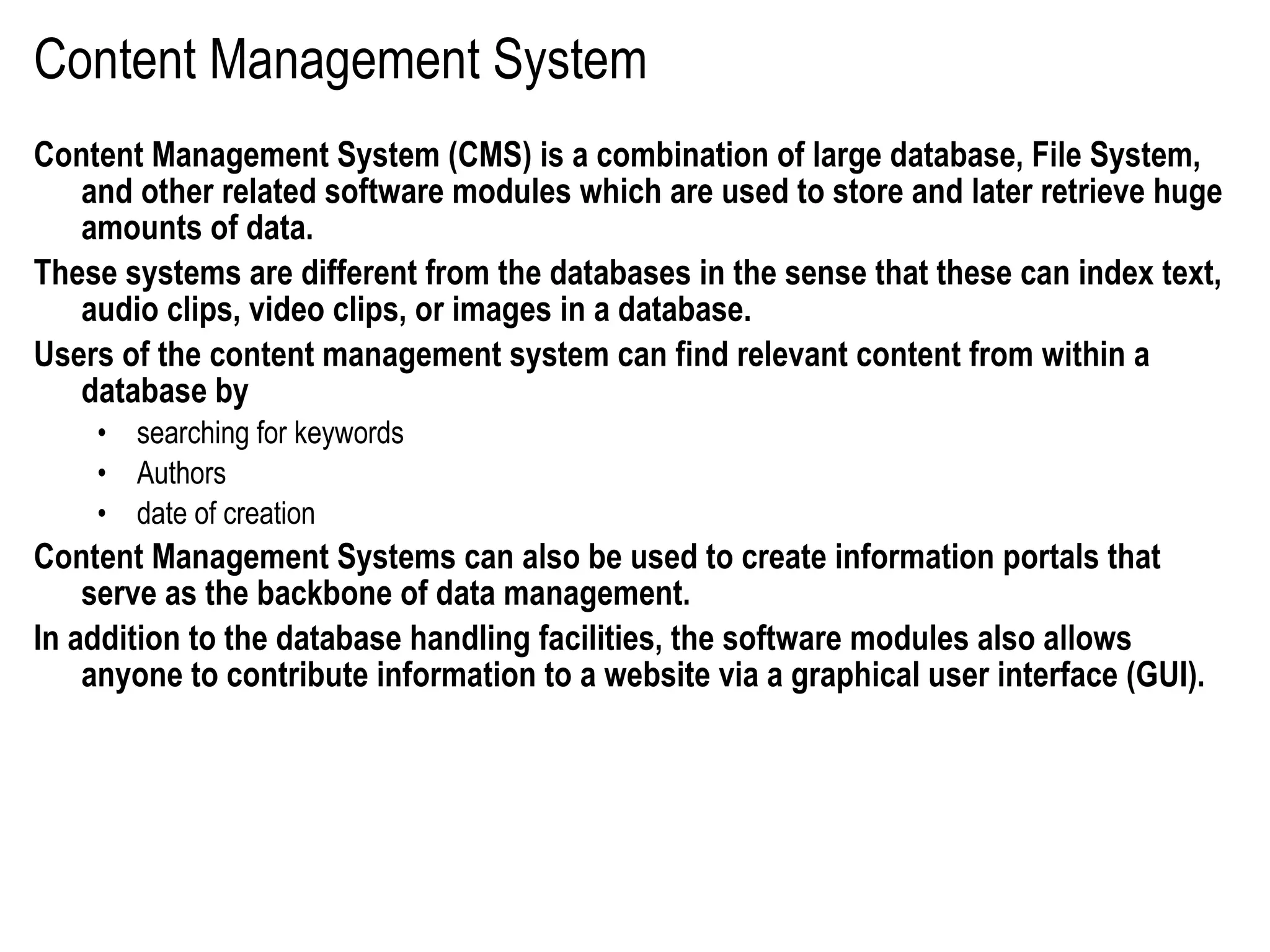 Content Management System | PPT