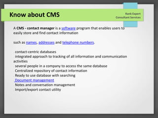 Contact Management System | PPTX