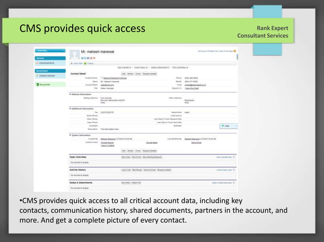 Contact Management System | PPTX | Databases | Computer Software and Applications