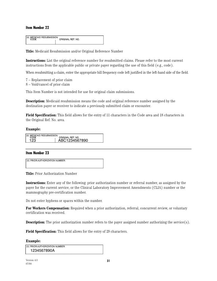 CMS 1500 Instructions