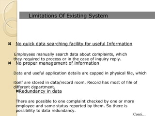 Complain Management system Presentation | PPT